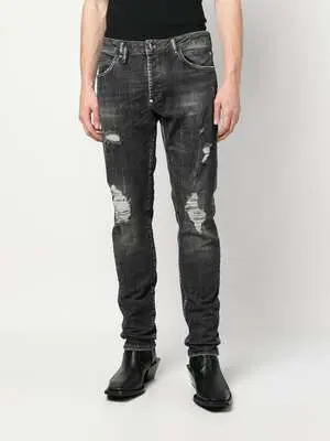 Philipp Plein Straight-leg Ripped Jeans