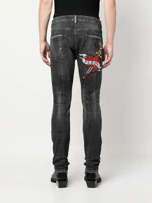 Philipp Plein Straight-leg Ripped Jeans