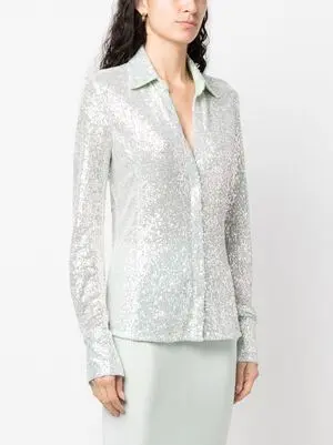 GENNY Metallic-effect Long-sleeve Shirt