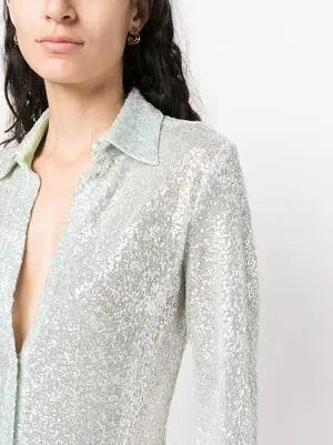 GENNY Metallic-effect Long-sleeve Shirt