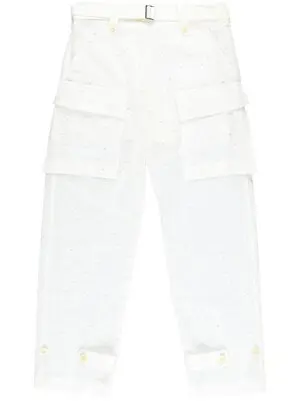 Sacai Logo-embroidery Trousers - White