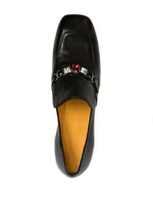 MADISON MAISON 55mm Crystal-embellished Loafers - Black
