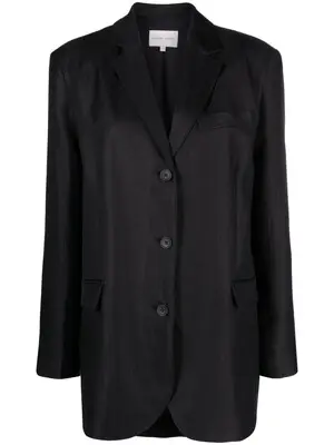 Loulou De Saison Sora Linen-blend Blazer - Black