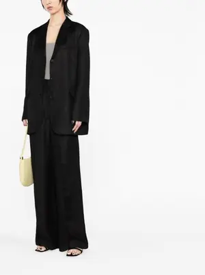 Loulou De Saison Sora Linen-blend Blazer - Black