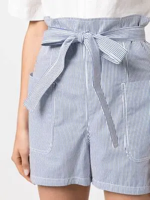 Philosophy Di Lorenzo Serafini Striped High-waisted Shorts - Blue
