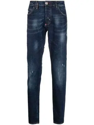Philipp Plein Dark Wash Jeans For Men