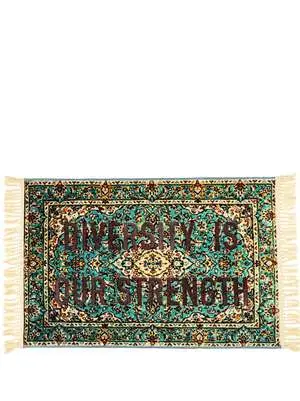 SELETTI Burnt Diversity Mix-print Carpet - Grey