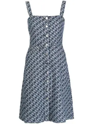 Stella McCartney Jacquard-logo Denim Dress - Blue