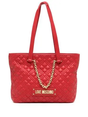 Moschino Chain-link Faux-leather Tote - Red