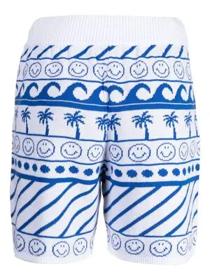 Joshua Sanders Wave-print Drawstring Shorts