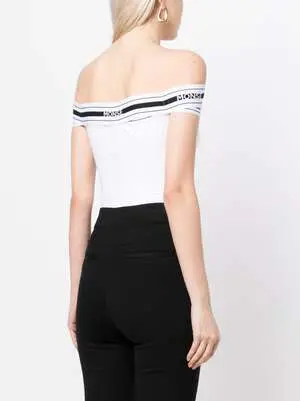 Monse Off-shoulder Logo Bodysuit