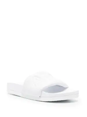 AMBUSH Quilted-logo Leather Slides - White