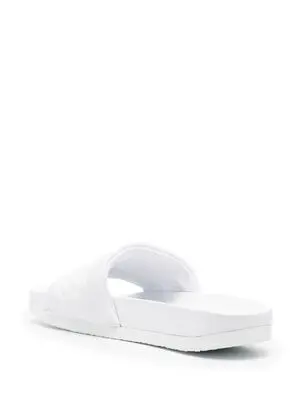 AMBUSH Quilted-logo Leather Slides - White