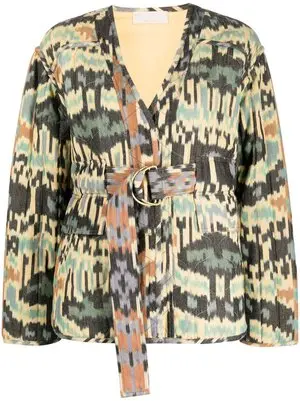 Ulla Johnson Lakshmi Graphic-print Belted Jacket