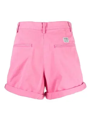 Denimist Pleated Cotton Mini Shorts