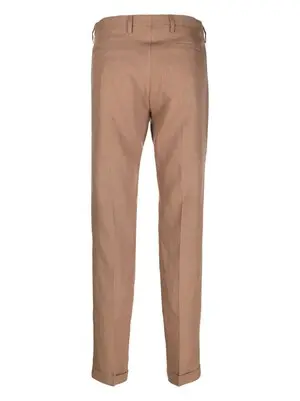 Paul Smith Pressed-crease Linen Trousers - Brown