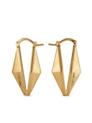 JIMMY CHOO Engraved Logo Hoop Earrings - Gold