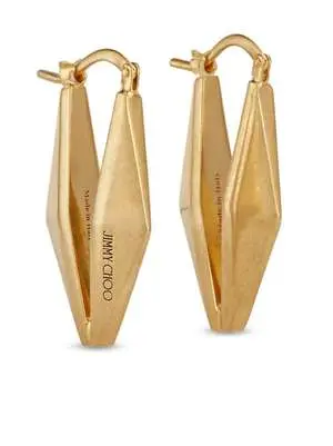 JIMMY CHOO Engraved-logo Earrings - Gold