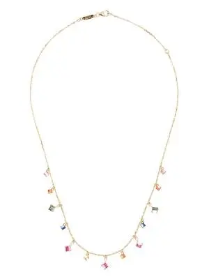 SUZANNE KALAN 18kt Rose Sapphire And Diamond Dangle Necklace - Gold