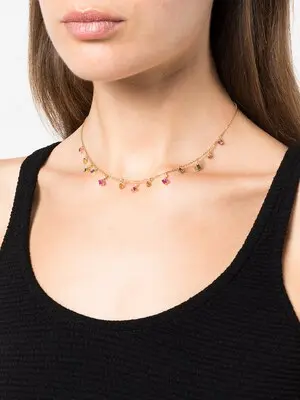 SUZANNE KALAN 18kt Rose Sapphire And Diamond Dangle Necklace