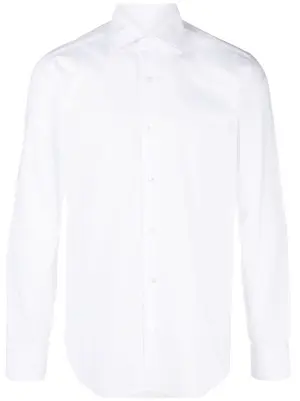 BARBA NAPOLI Long-sleeve Cotton Shirt - White
