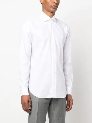 BARBA NAPOLI Long-sleeve Cotton Shirt - White