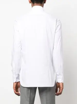BARBA NAPOLI Long-sleeve Cotton Shirt - White