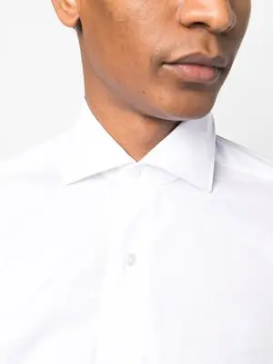 BARBA NAPOLI Long-sleeve Cotton Shirt - White
