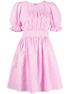 Batsheva Gingham Check-pattern Cotton Dress