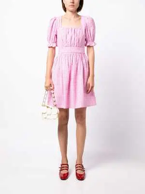 Batsheva Gingham Check-pattern Cotton Dress