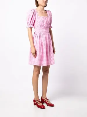 Batsheva Gingham Check-pattern Cotton Dress