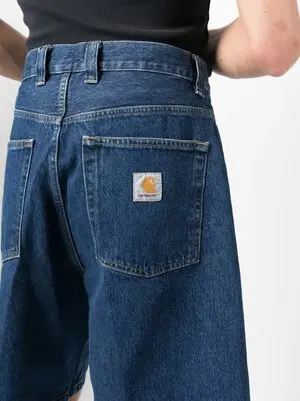 Carhartt Work In Progress Logo Patch Denim Shorts