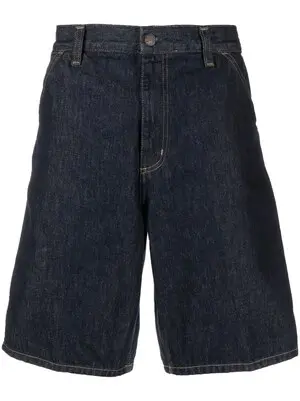 Carhartt Work In Progress Logo-patch Cargo Denim Shorts - Blue