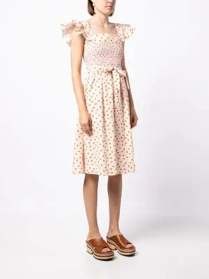 Batsheva Strawberry-print Cotton Dress