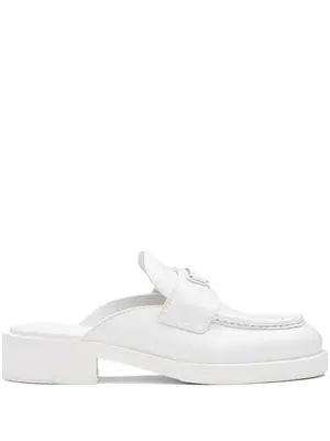 Prada Brushed Leather Slip-on Mules