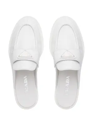 Prada Brushed Leather Slip-on Mules