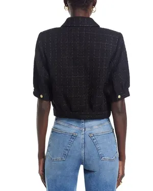 L'Agence Cove Tweed Jacket - Black
