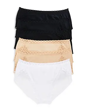 Natori Bliss French Cut Brief, Pack Of 6 Black/cafe/white