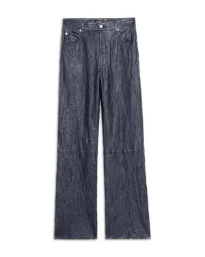 Zadig&Voltaire Evy Crinkled Leather Pants - Encre