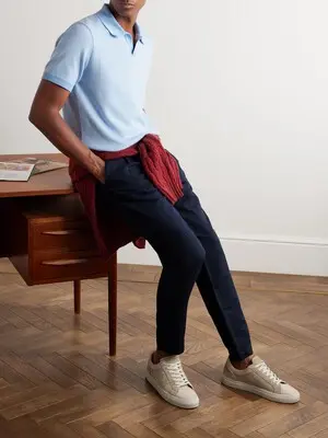 Mr P. Honeycomb-knit Cotton Polo Shirt