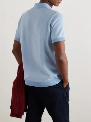 Mr P. Honeycomb-knit Cotton Polo Shirt