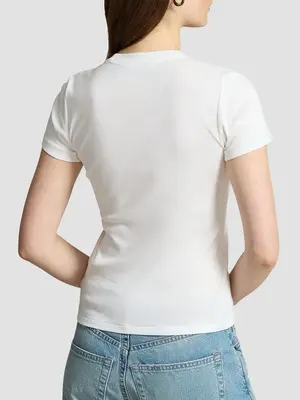 Polo Ralph Lauren Rib-knit Crewneck T-shirt - White