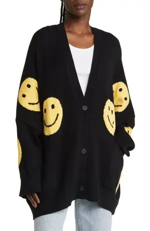 DRESSED IN LALA Oversized Intarsia Cardigan