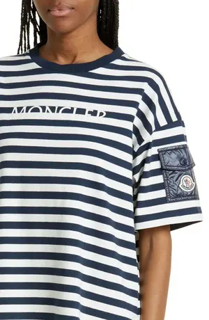 Moncler Stripe Cotton Jersey T-shirt Dress