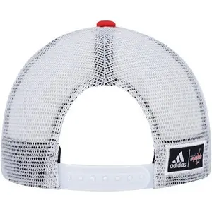 Adidas White Washington Capitals Team Plate Trucker Snapback Hat