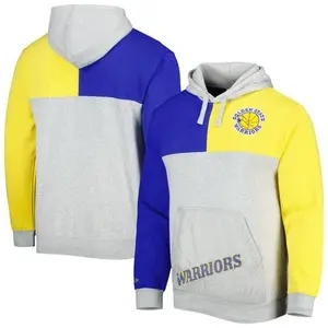 Mitchell & Ness Golden State Warriors Tie-breaker Pullover Hoodie - Heather Gray