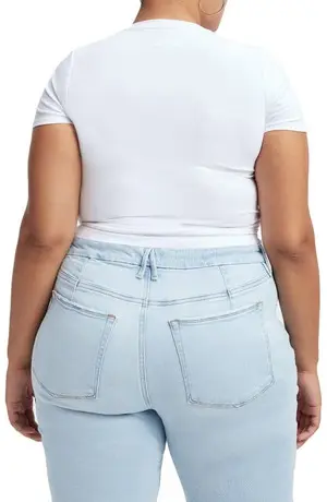 Good American Stretch Cotton Baby Tee - White