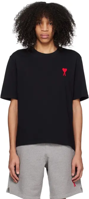 AMI Paris AMI Paris Black Ami De Cœur T-Shirt - Black/red/009