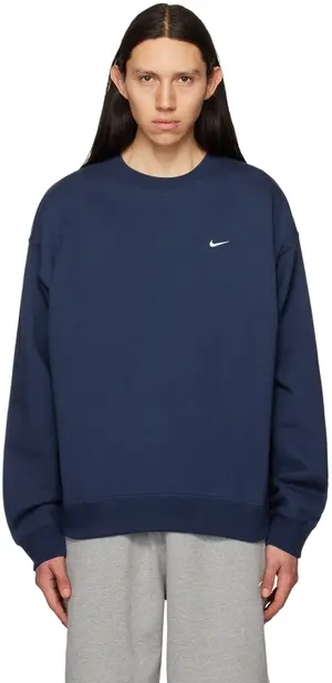 Nike Nike Navy Solo Swoosh Sweatshirt Midnight Navy/white