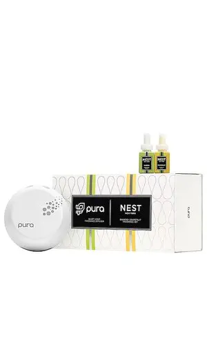 NEST NEW YORK Pura Diffuser Pura Diffuser Set In White - Bamboo & Grapefruit